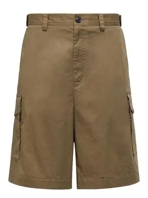 Moncler Cotton Gabardine Cargo Shorts - Green