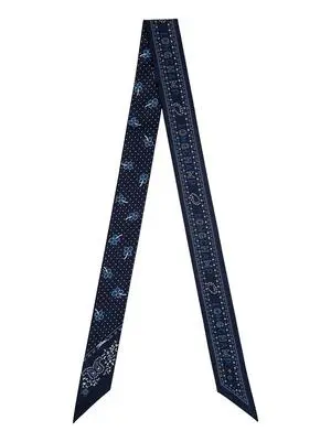 Longchamp Silk Bandana Print Scarf - Blue