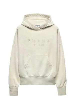 Prada Hooded Jersey Sweatshirt - Neutrals
