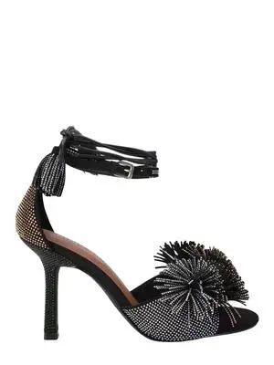 Kurt Geiger 90mm Pom Pom Sandals - Black