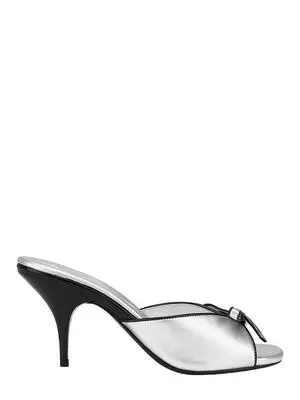 Miu Miu Mule Sandal In Metallic Silver - Argento & Nero