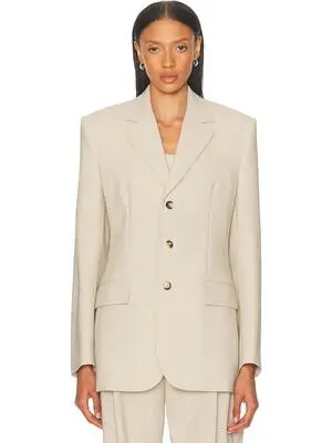 Wardrobe.NYC Light Longline Blazer - Sand