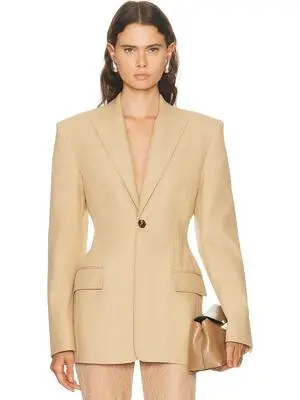 Wardrobe.NYC Drill Contour Blazer - Khaki