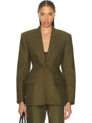 Wardrobe.NYC Drill Contour Blazer - Military