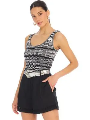 Allison Bianca Tank - Gray / Black / White