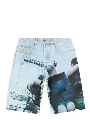 DIESEL® X Tom Of Finland Foundation Cotton Shorts - Blue