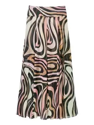 Emilio Pucci Marmo-print Maxi Skirt - Black