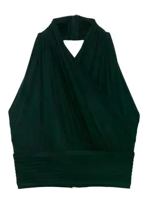 HERVE L. LEROUX Kelly Halterneck Top - Green