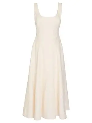 Zimmermann Bead-embellished Cutout Linen Midi Dress - Cream