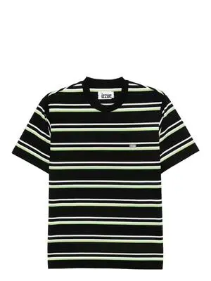 Izzue Striped Logo T-shirt - Black