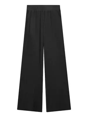 TOUT A COUP Elastic-waist Flared Trousers - Black