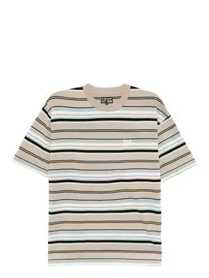 Izzue Striped Logo T-shirt - Brown