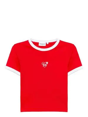 CHOCOOLATE Logo-embroidered T-shirt - Red