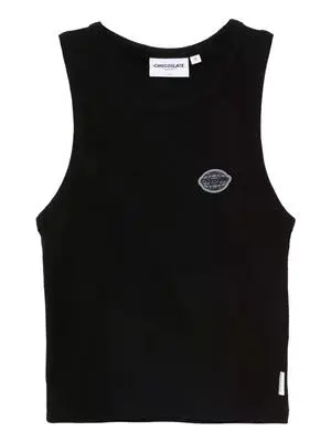 CHOCOOLATE Ribbed Tank Top - Black