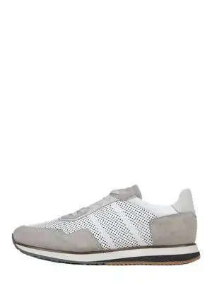POCHE PARIS Perforated Leather Sneakers - Grey