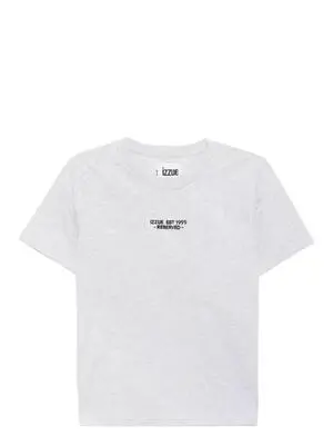Izzue Logo-embroidered T-shirt - Grey
