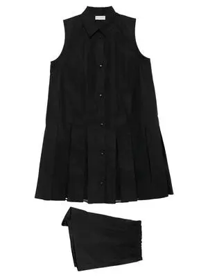 Moncler Cotton Mini Shirt Dress - Black