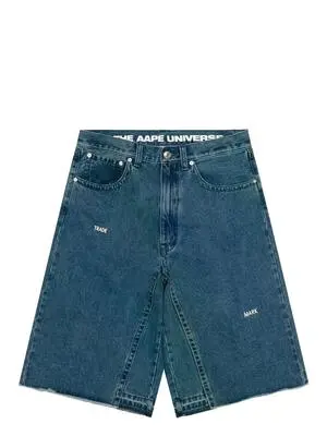 AAPE BY *A BATHING APE Frayed Denim Shorts - Blue