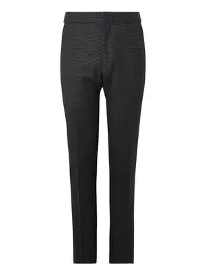 TOM FORD Dyllan Slim-fit Houndstooth Trousers - Gray