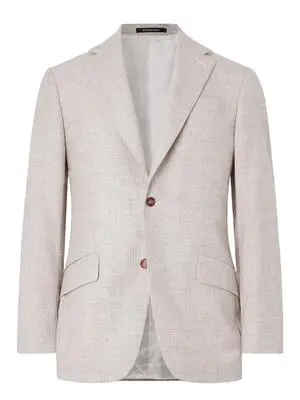 Richard James Chapman Checked Virgin Wool Suit Jacket - Neutrals