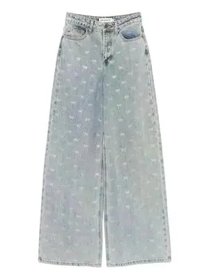 SELF-PORTRAIT Bow-embellished Jeans - Blue