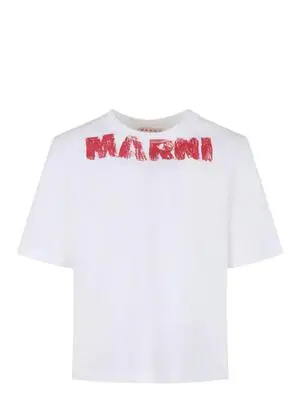 Marni Logo-embroidered T-shirt - Low01 White