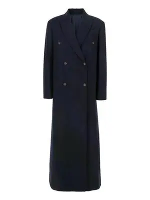 Brunello Cucinelli Double-breasted Long Coat - Blue
