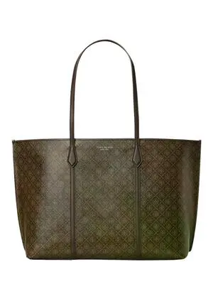 Tory Burch Perry Logo Pattern Tote - Brown