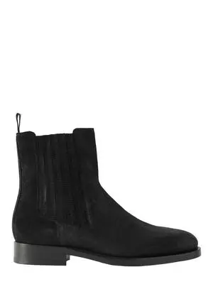 Brunello Cucinelli Waxed Suede Chelsea Boots - Black