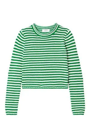 LA LIGNE Mini Marina Striped Cotton Sweater - Green