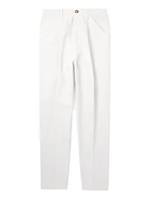Brunello Cucinelli Cotton-twill Straight Leg Trousers - Neutrals
