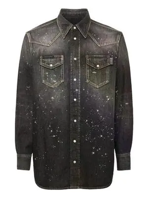 Philipp Plein Oversized Denim Shirt - Black