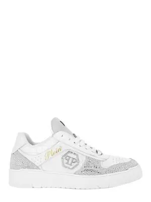 Philipp Plein Crystal-embellished Low-top Sneakers - White