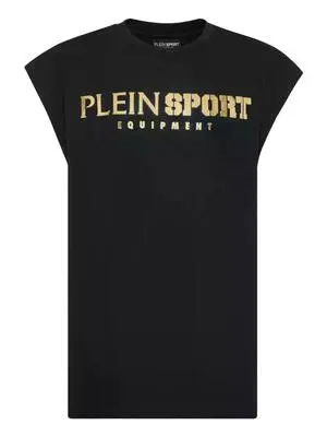 PLEIN SPORT Sleeveless Logo T-shirt - Black