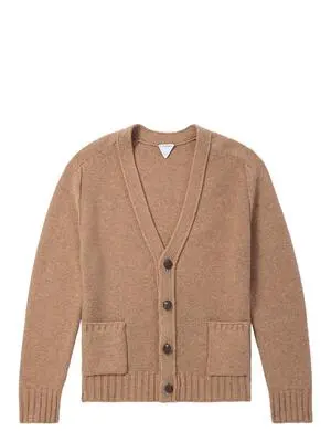 Bottega Veneta Wool Cardigan With Leather Buttons - Brown