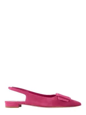 Manolo Blahnik Maylura Buckled Slingback Flats - Pink