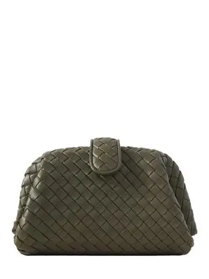 Bottega Veneta Lauren 1980 Small Intrecciato Leather Clutch Green