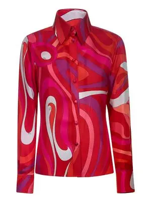 Emilio Pucci Marmo-Print Shirt Red