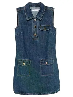 SELF-PORTRAIT Denim Mini Dress - Blue