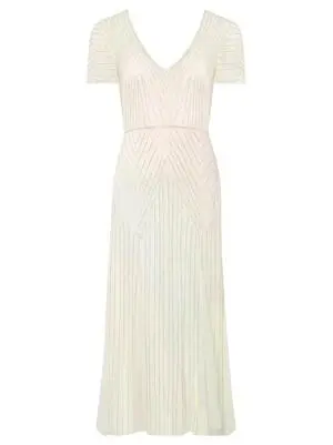 TEMPERLEY LONDON Beaded V-neck Maxi Dress - White