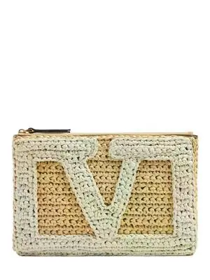 Valentino Garavani Viva Superstar Raffia Clutch Bag - Neutrals