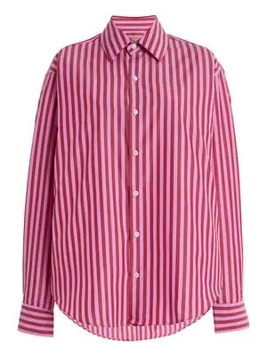 COMME SI La Classica Striped Cotton-Poplin Shirt