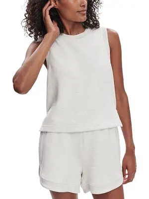 Varley Shea Cropped Tank Top - Ivory Marl