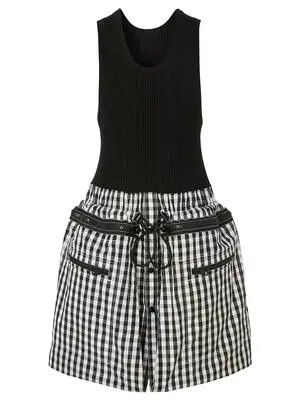 Burberry Gingham Loop-back Dress - Black