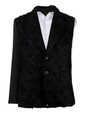 Comme Des Garçons Embroidered Single-breasted Blazer - Black