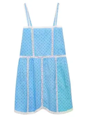 Prada Logo-embroidered Mini Dress - Blue