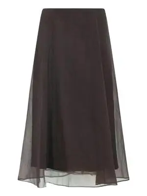 Brunello Cucinelli Sheer A-line Skirt - Brown