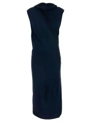 Magda Butrym Draped Hooded Midi Dress - Blue