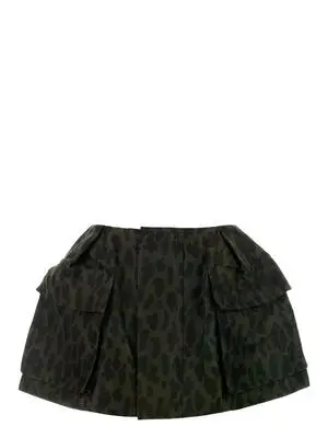 Sacai Animal-print Mini Skirt - Brown