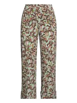 SIYU Printed Straight-leg Cropped Pants - Green